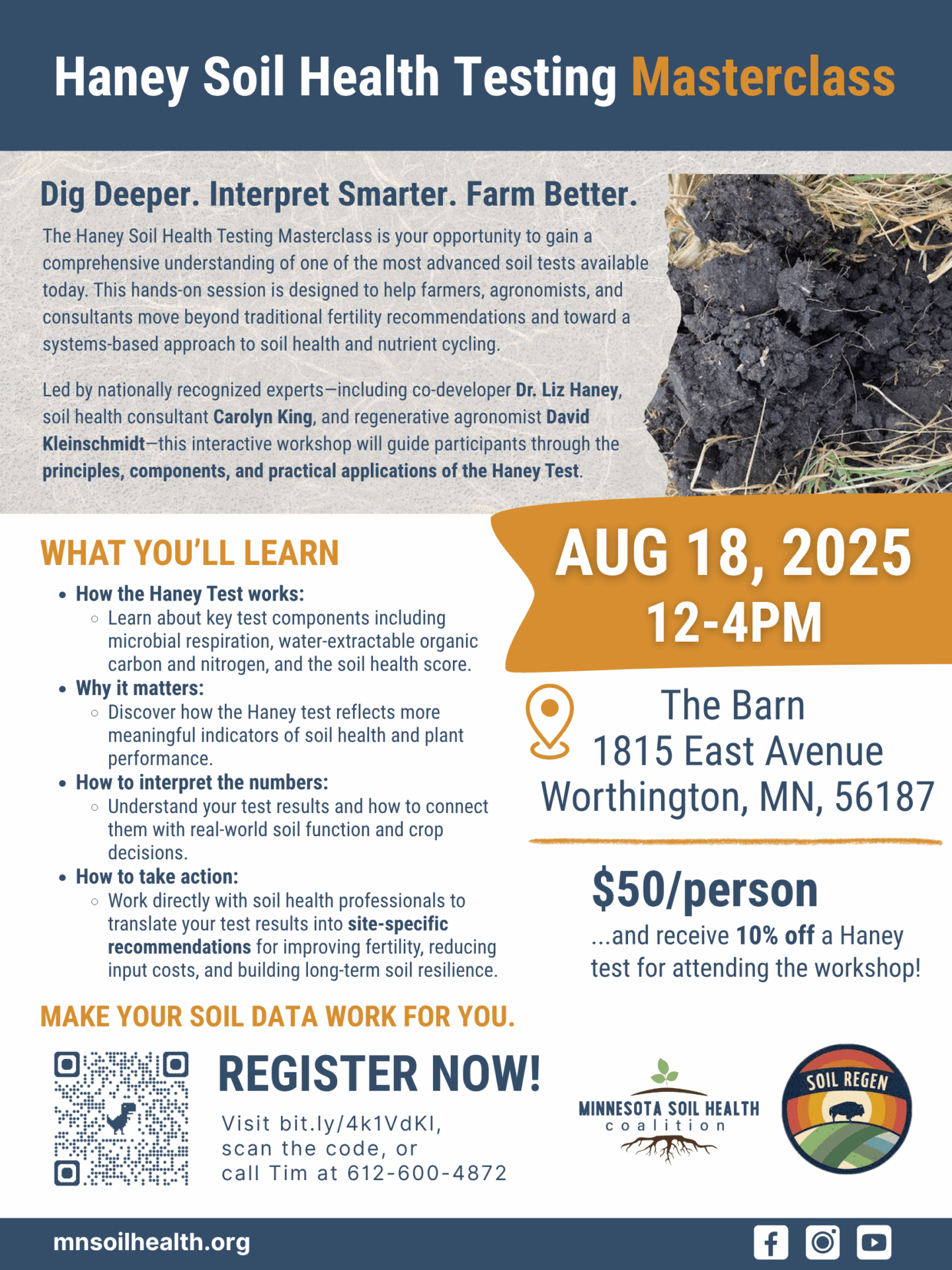 Master Class - Haney Soil Health Testing - The Barn - Worthington - MN ...